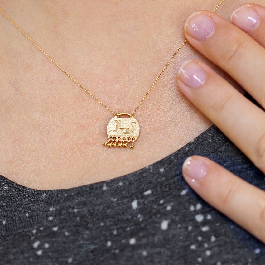 Engraved Sphinx Pendant Engraved Sphinx Necklace Engraved | Etsy