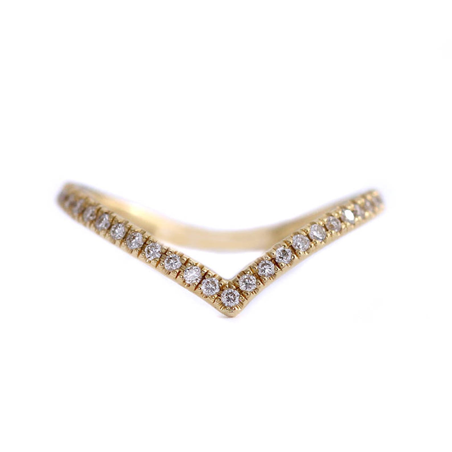 Chevron Diamond Ringgold Chevron Bandtiny Diamonds - Etsy