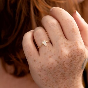 Floating Pear Cut Diamond Engagement Ring in a Classic Style - Etsy