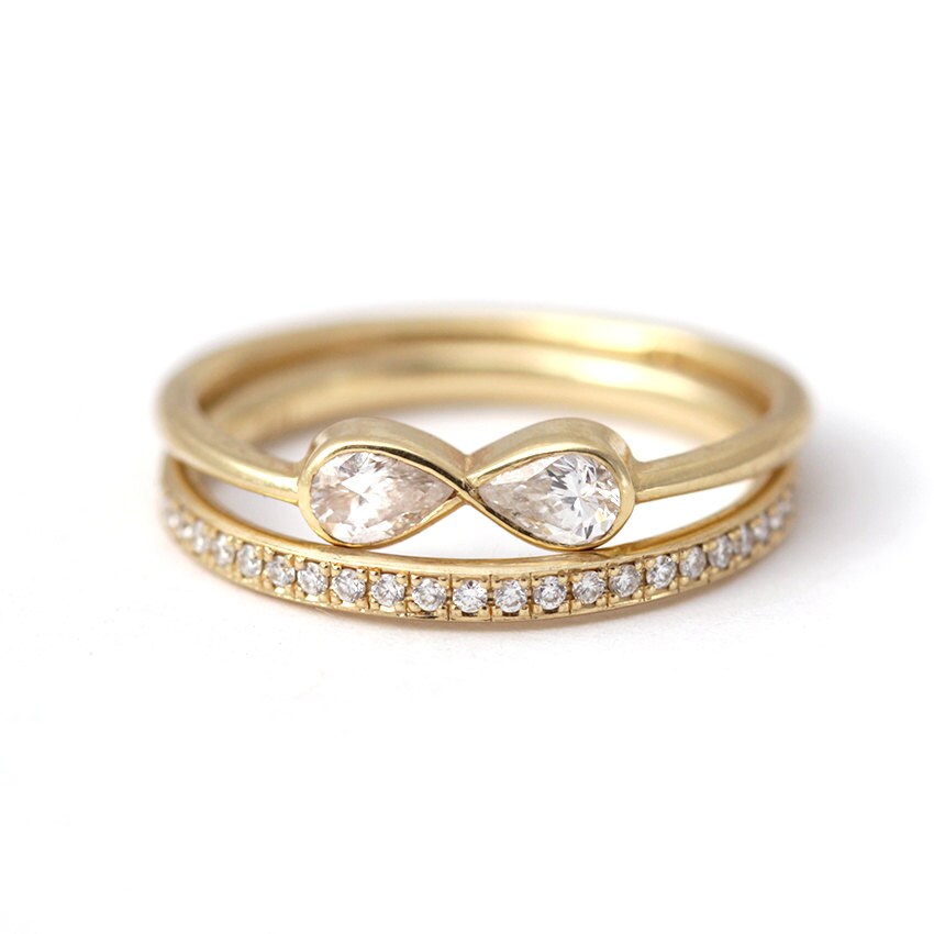 Diamond Infinity Ring with Diamond Eternity Ring Infinity | Etsy