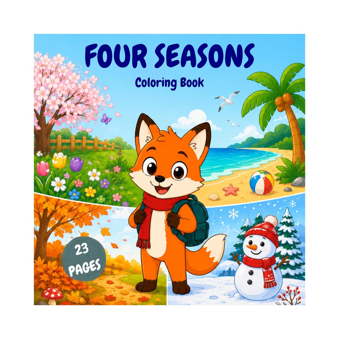 Four Seasons Coloring Book for Kids Printable | Toddler Coloring Pages ...