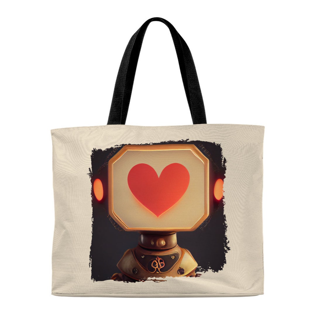 Retro Robot Tote Bag Robot Shopping Bag Print Tote Bag - Etsy