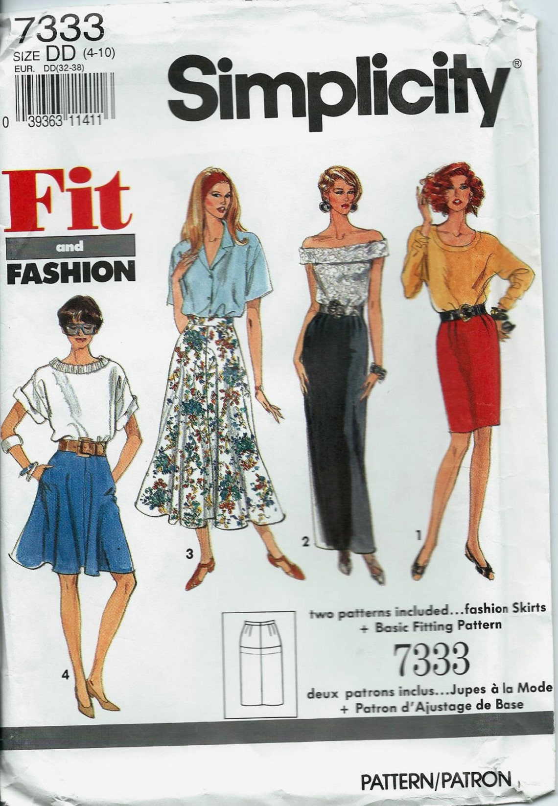 Simplicity 7333 Misses Fit and Fashion Skirt Pattern With - Etsy