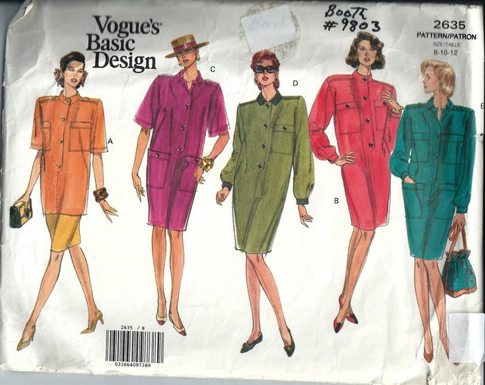 90's Boxy Shirt-type Dress Tunic and Skirt Vogue 2635 - Etsy