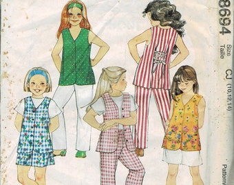 UNCUT SIMPLICITY 5905 Girls' Pull-on Pants Romper and - Etsy