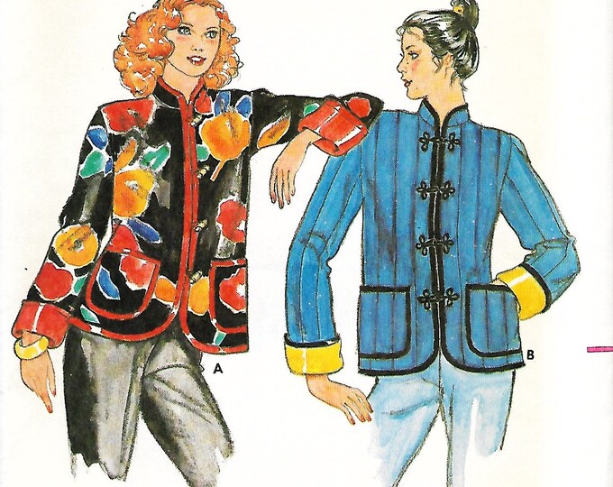 Butterick 6929 Junior Jacket Sewing Pattern, Asian Jacket, Frog or ...