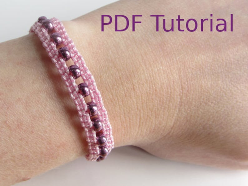 PDF Tutorial Beaded Square Knot Macrame Bracelet Pattern - Etsy