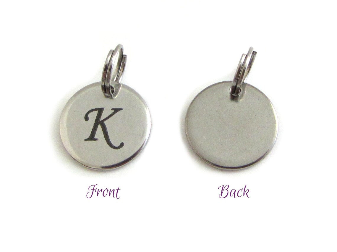 Letter Charm Keychain, Personalised Letter Keyring, Custom Engraved ...