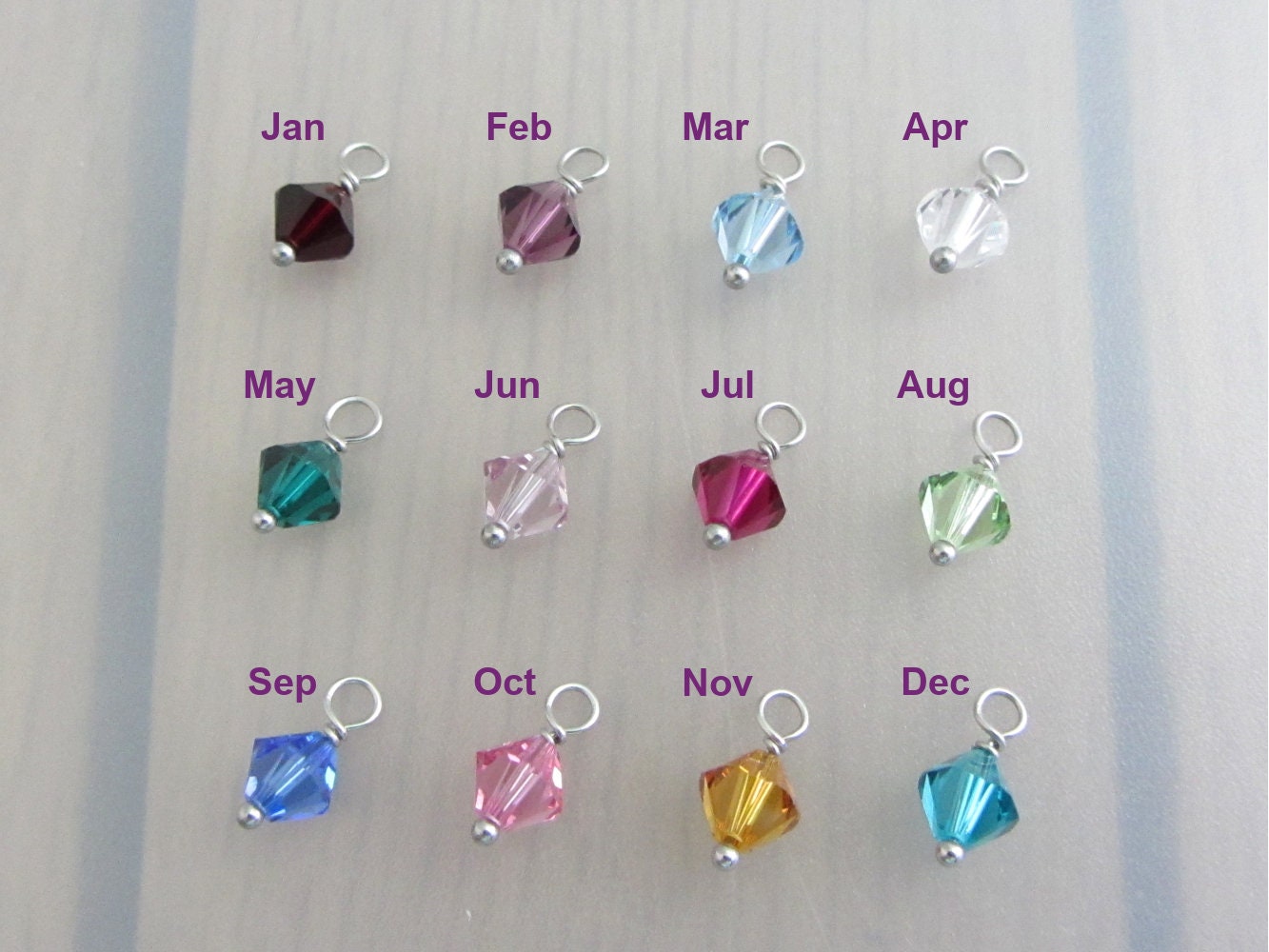 Infinity Bag Charm Personalised Birthstone Crystal Purse | Etsy