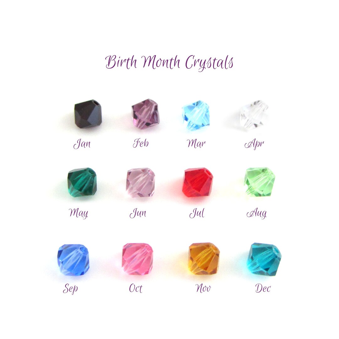 6mm Birth Month Crystal, Bicone Faceted Bead Findings, Set of 12 Beads ...