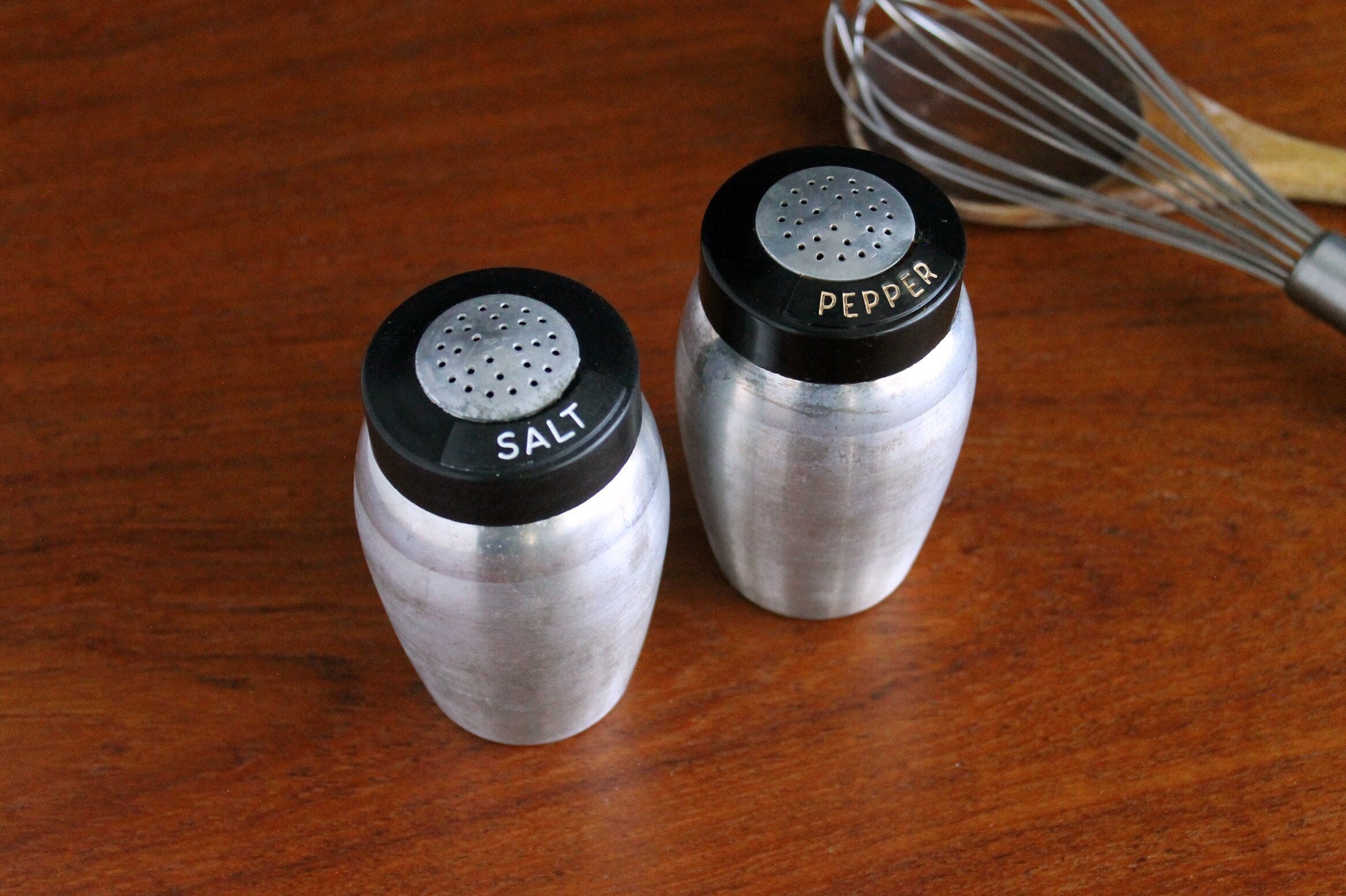 Vintage Aluminum Salt Shakers