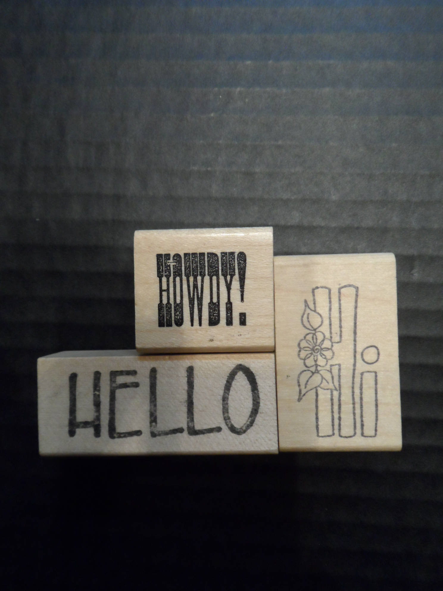 Rubber Stamp Lot 3 Hello Hi Howdy Words Greetings Saying | Etsy