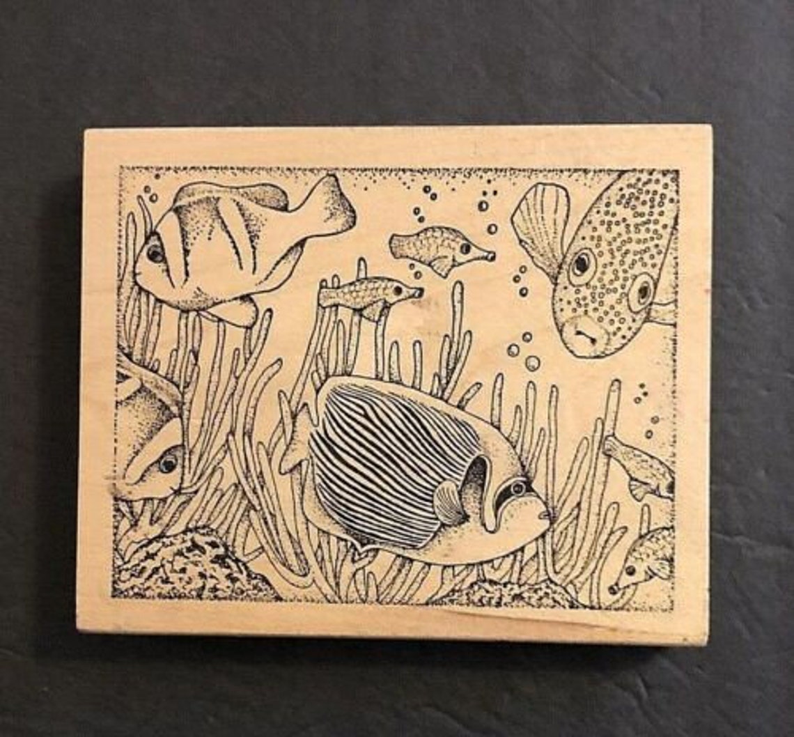 Peddler's Pack Stampworks Fish Rubber Stamp Ocean Sea - Etsy