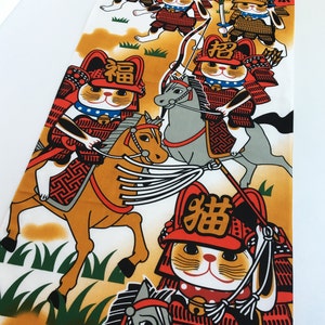 Samurai Armor Cats Japanese Tenugui, Martial Arts Kendo Tenugui, Kendo ...
