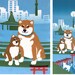 Japanese Shiba Dog, Japan Dog Tenugui Fabric, Lucky Dog Fabric, Matsuri ...