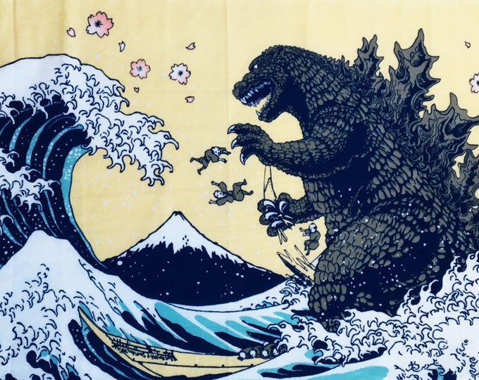 Godzilla Tenugui Fabric, Shin Godzilla Birthday Party, Godzilla Wall ...