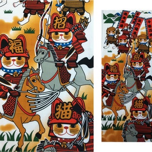 Samurai Armor Cats Japanese Tenugui, Martial Arts Kendo Tenugui, Kendo ...