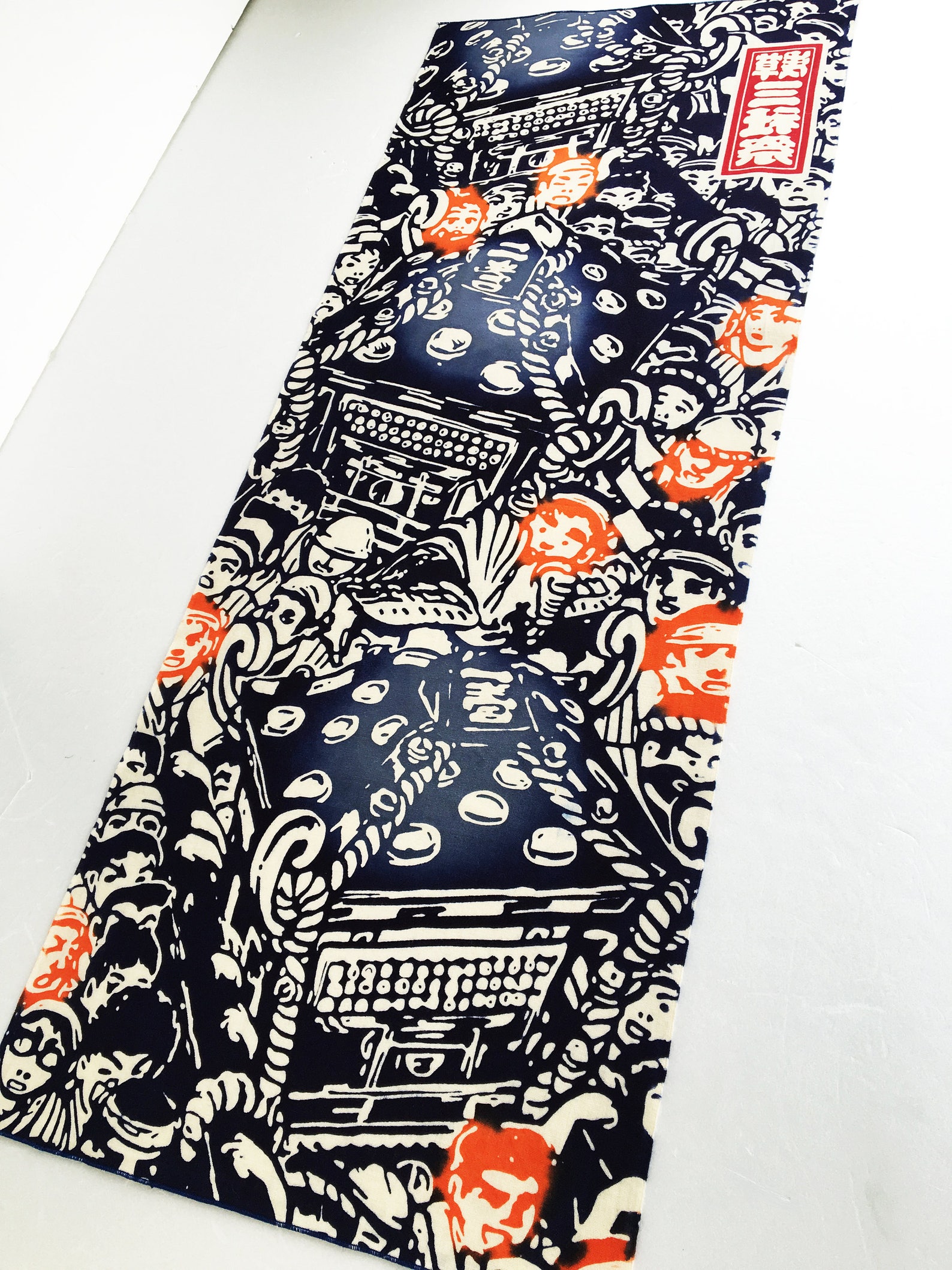 Japanese Tenugui Samurai Fabric Japanese Matsuri Fabric | Etsy