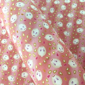 Pink Rabbit Fabric, Bunny Fabric Japanese Cotton Fat Quarter, Quilt ...