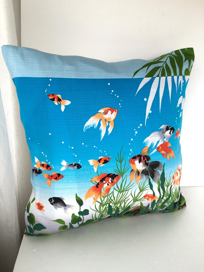 Fish aquarium pillow cover gold fish pillow case sofa | Etsy