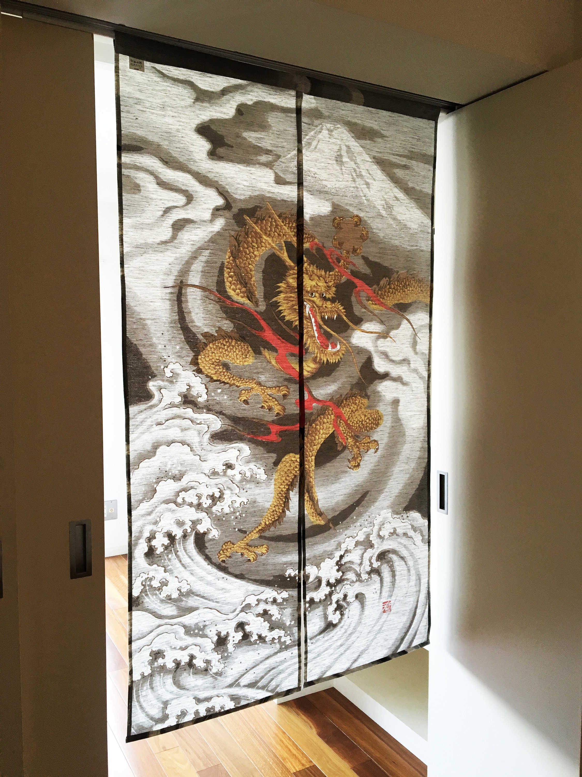 Japanese Dragon Noren Curtains, Order Made Curtain, Doorway Noren ...