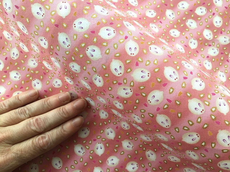 Pink Rabbit Fabric Bunny Fabric Japanese Cotton Fat Quarter - Etsy