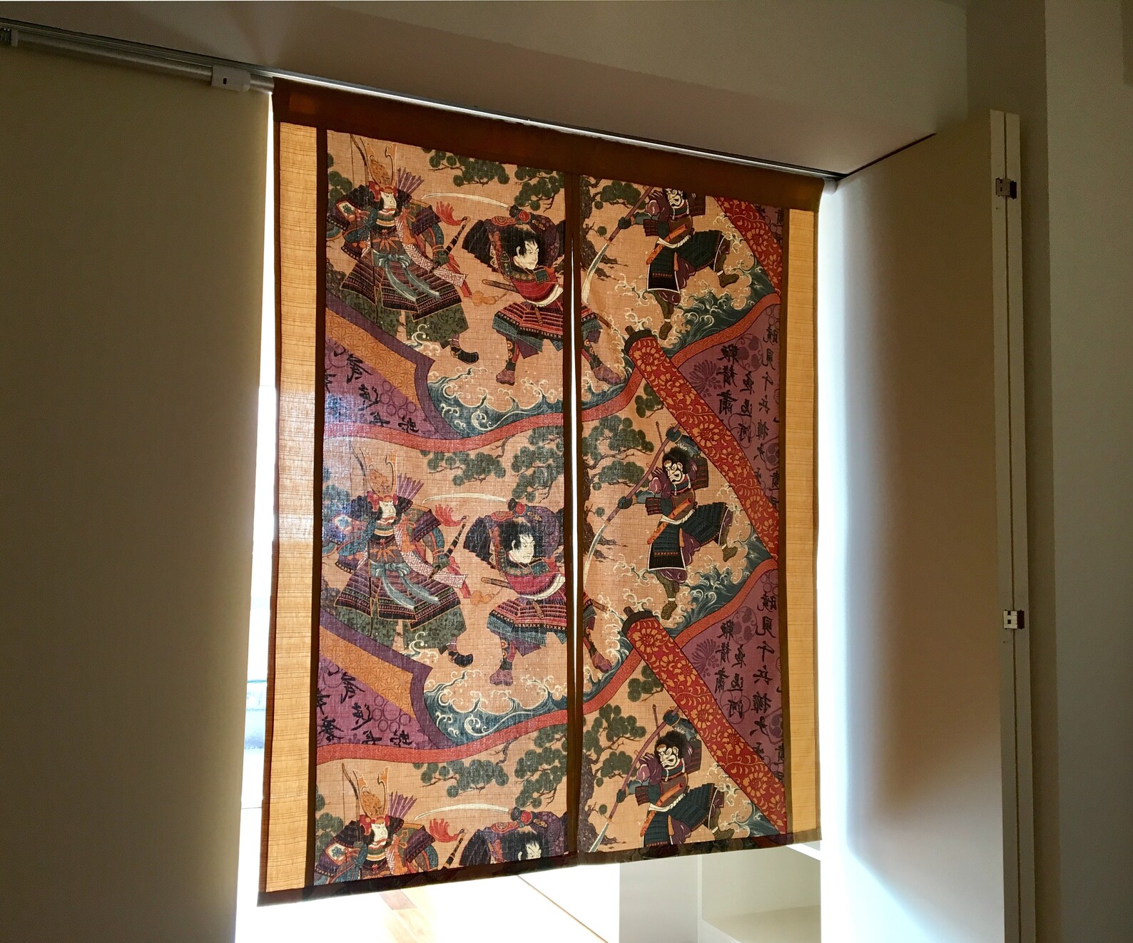 Japanese Samurai Noren Curtain Japanese Worriers Long Noren | Etsy