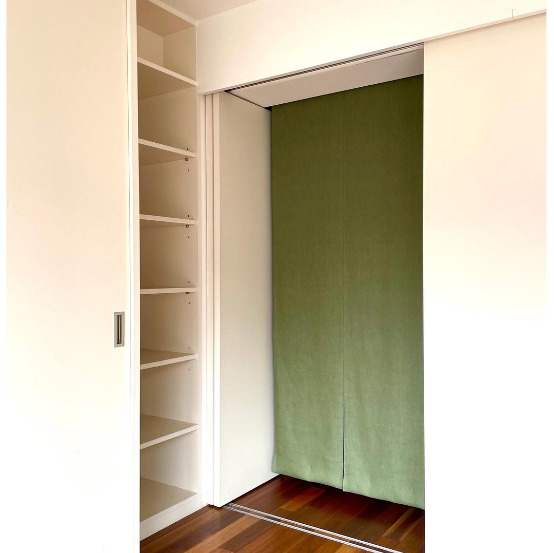 Green Linen Japanese Long Noren Curtain, Order Made Restaurant Noren ...