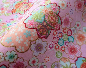 Japanese Tradicional Cotton Fabric Fat Quarter Pink Sakura | Etsy