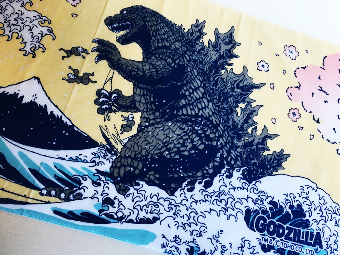 Godzilla Tenugui Fabric, Shin Godzilla Birthday Party, Godzilla Wall ...