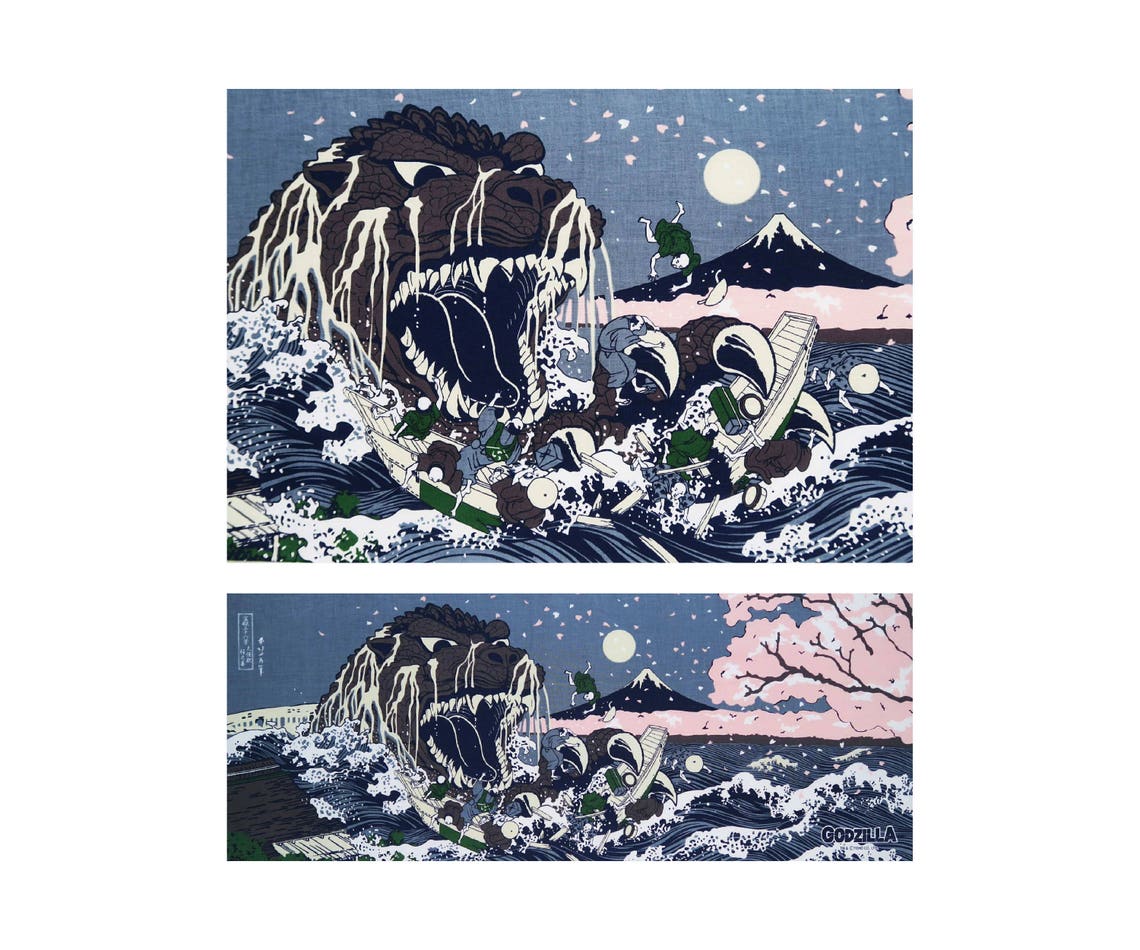 Godzilla Tenugui Fabric Shin Godzilla Birthday Party - Etsy