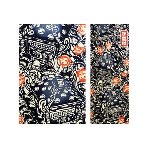 Japanese Tenugui Samurai Fabric Japanese Matsuri Fabric | Etsy