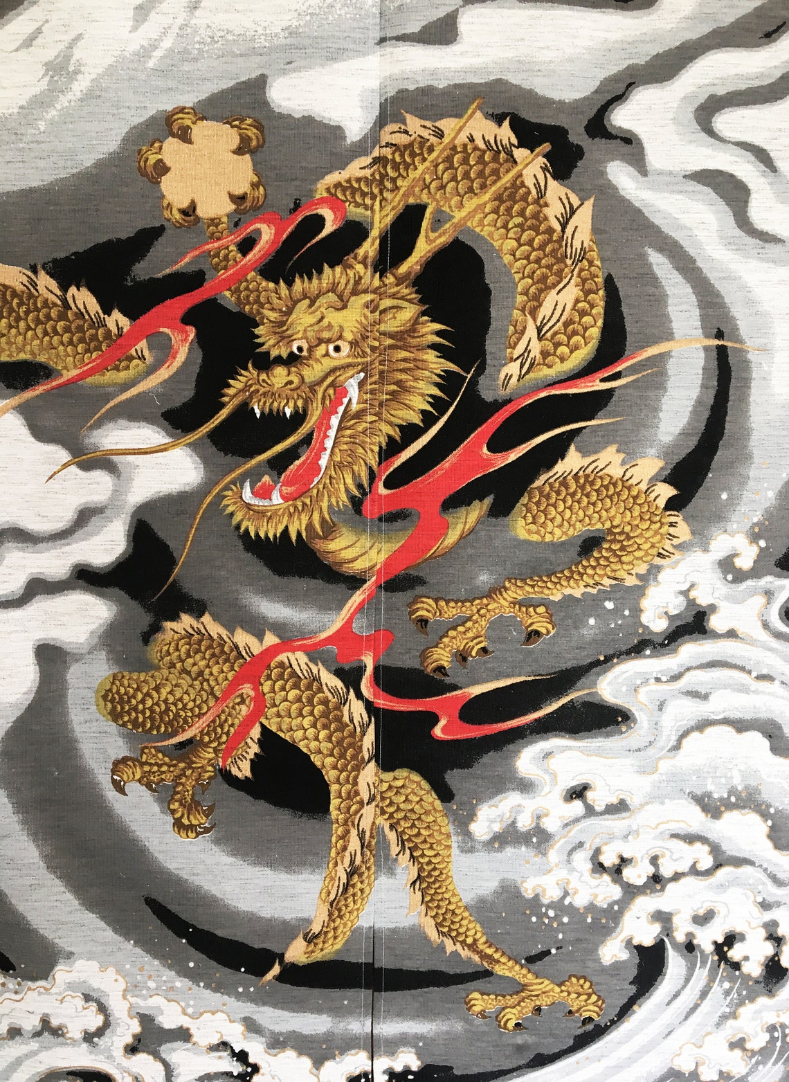 Japanese Dragon Noren Curtains, Order Made Curtain, Doorway Noren ...