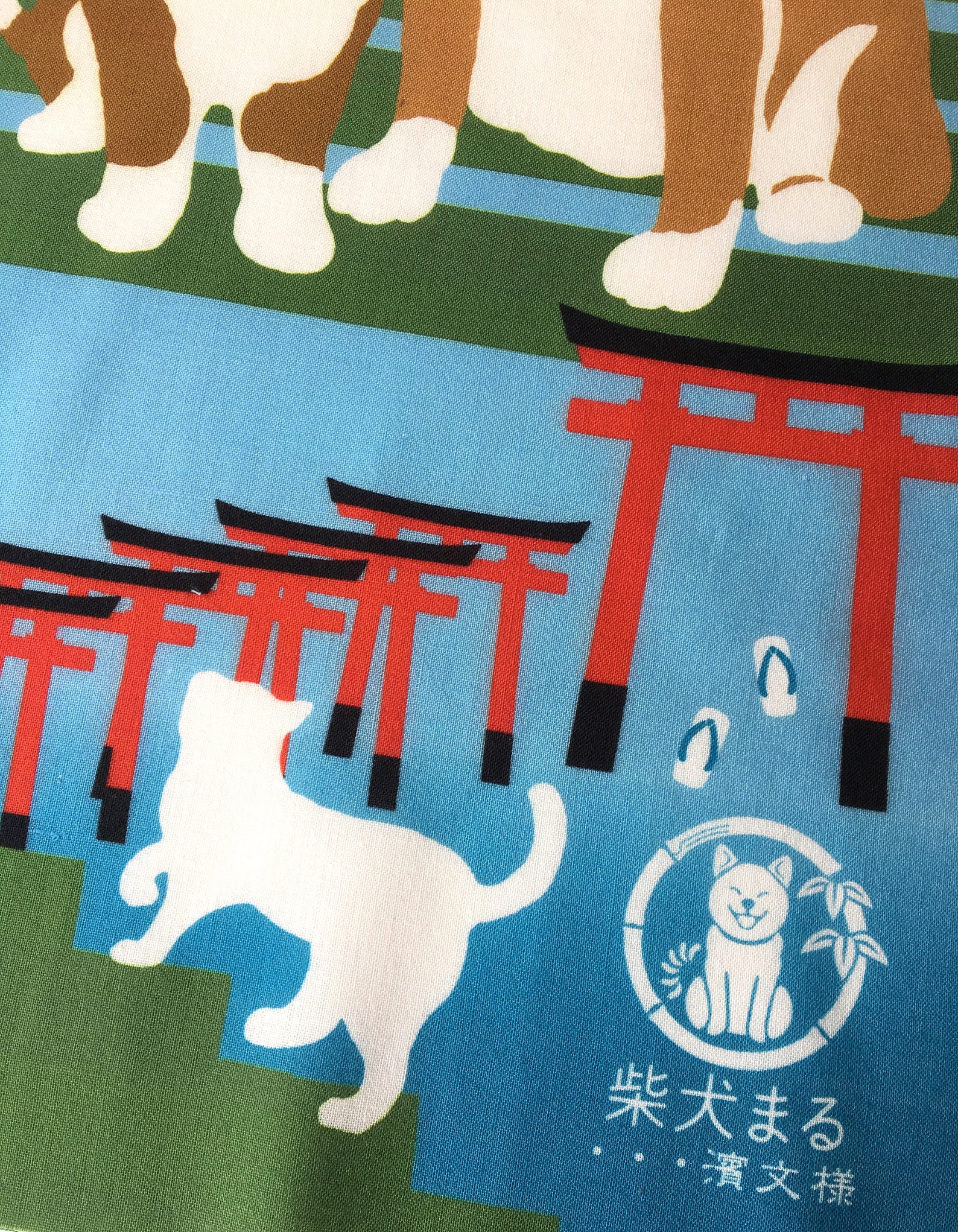 Japanese Shiba Dog, Japan Dog Tenugui Fabric, Lucky Dog Fabric, Matsuri ...