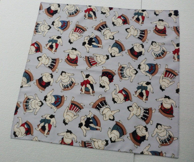 Sumo Wrestler Japanese Hankerchief Yellow Cotton Fabric | Etsy