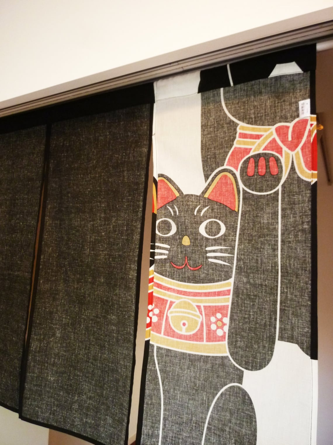 Japanese Noren Cat Fabric Black Cat Curtain Noren Curtain - Etsy