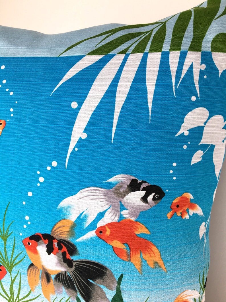 Fish aquarium pillow cover gold fish pillow case sofa | Etsy