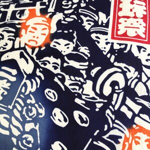Japanese Tenugui Samurai Fabric, Japanese Matsuri Fabric, Asakusa Cute ...