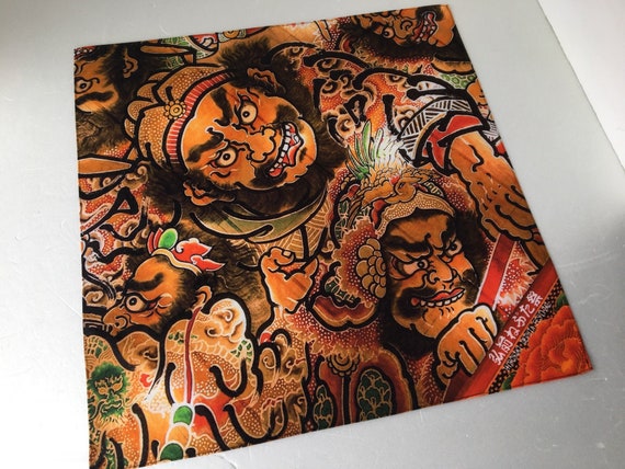 Japanese Samurai cotton fabric handkerchief Japanese aomori | Etsy