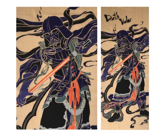 Japanese Tenugui Darth Vader as Guardian of Spirits Fabric - Etsy