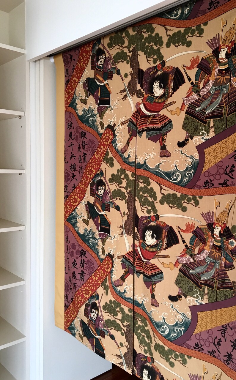 Samurai japanese noren curtain long noren restaurant bar | Etsy