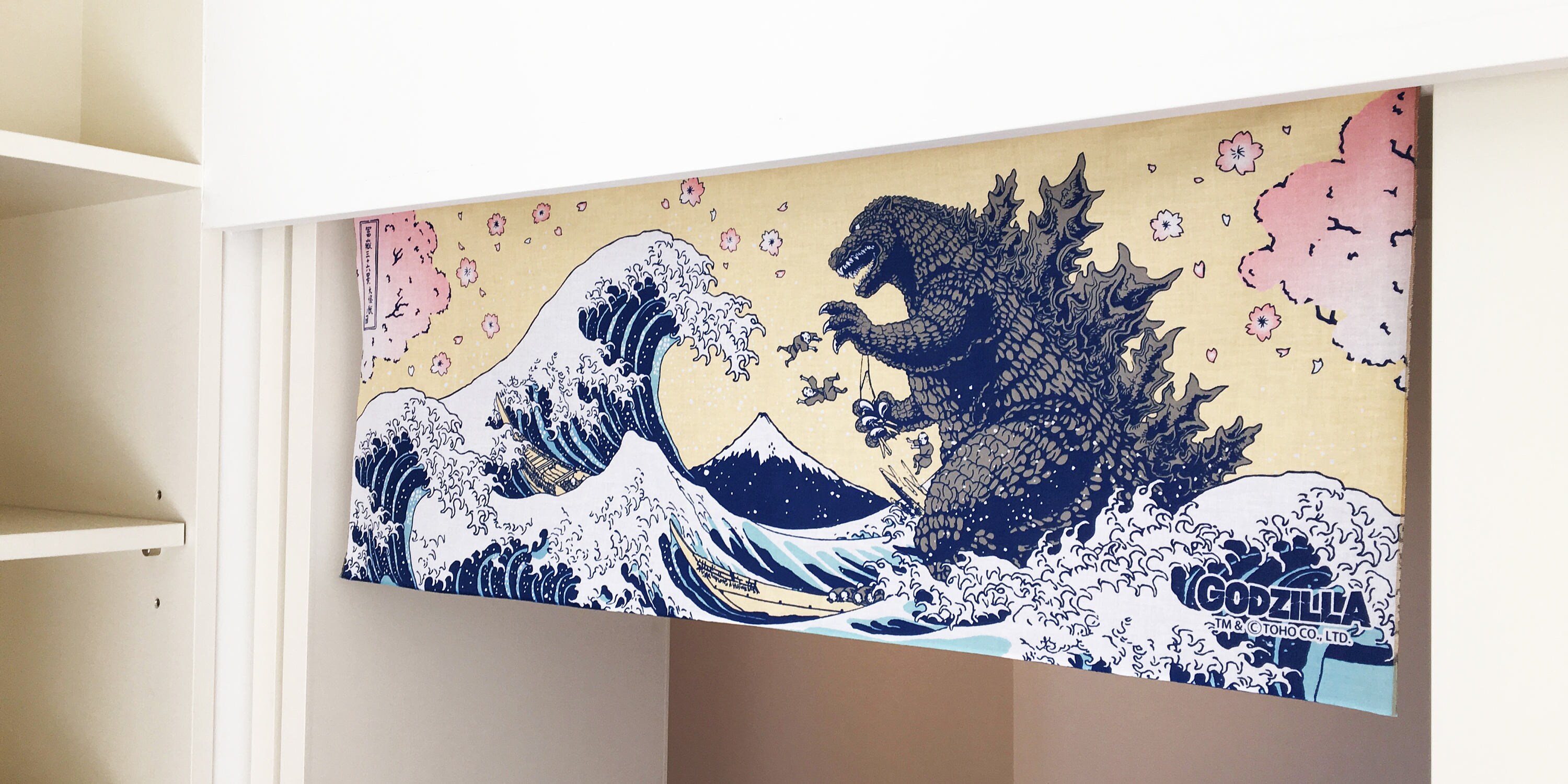 Godzilla Noren Curtain Japanese Tenugui Handmade Noren - Etsy Australia