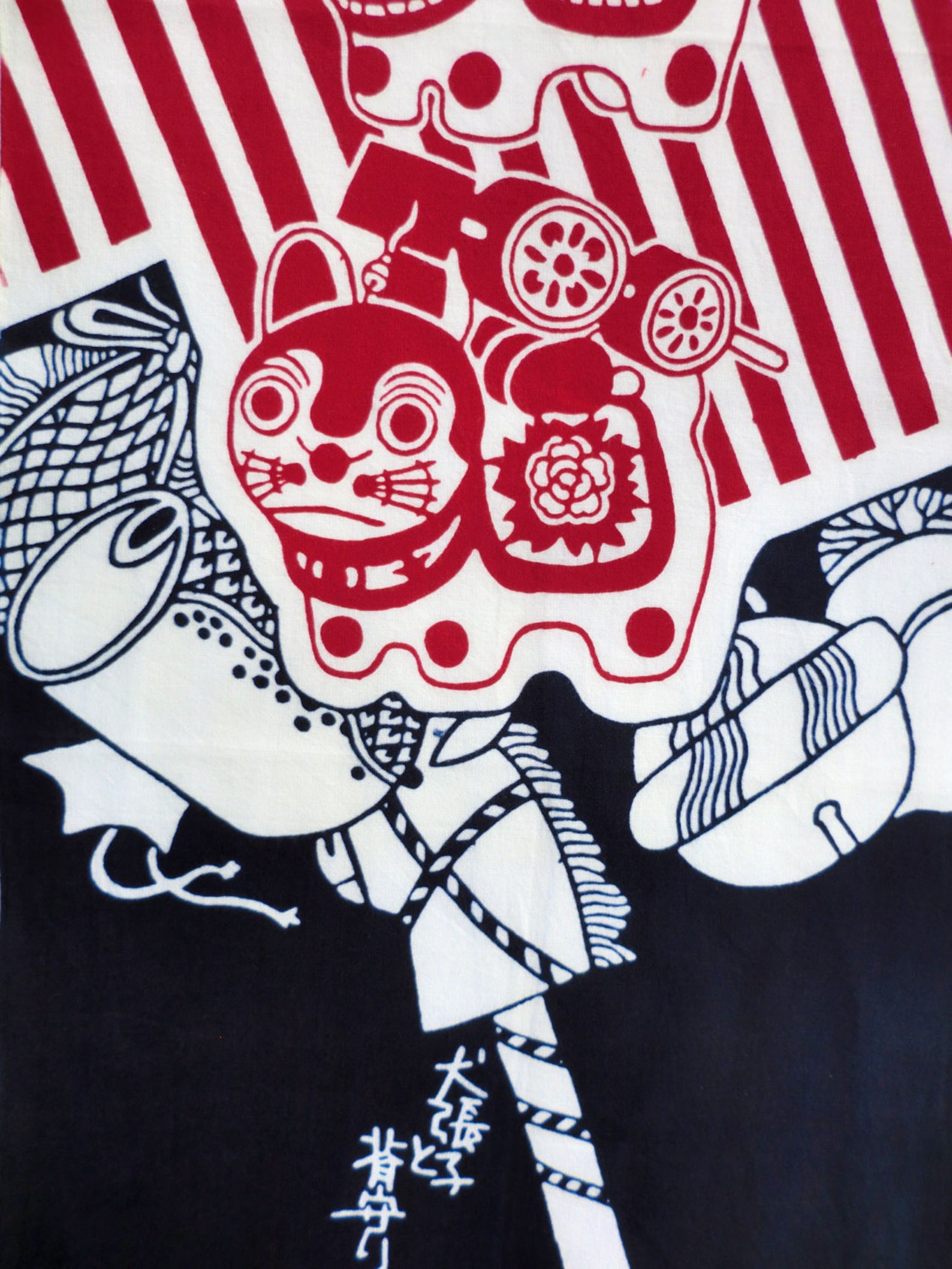 Japanese Dog Fabric Tenugui Japanese Okinawa Dogs Cotton - Etsy