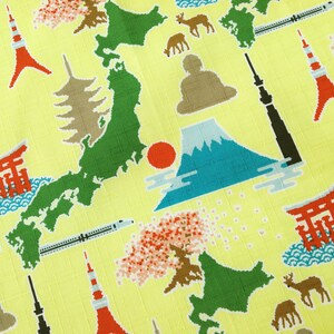 Fuji Furoshiki, Japanesecloth Fabric, Japan Map Cotton, Wrapping Fabric ...