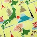 Fuji Furoshiki, Japanesecloth Fabric, Japan Map Cotton, Wrapping Fabric ...