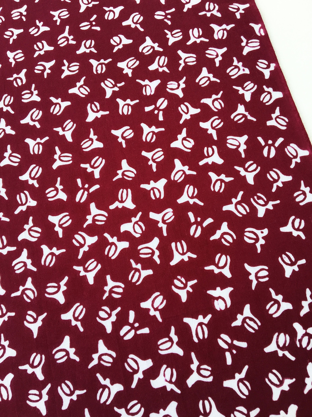 Martial Arts Tenugui, Kendo Tenugui Japanese Bordeaux Cotton Fabric ...