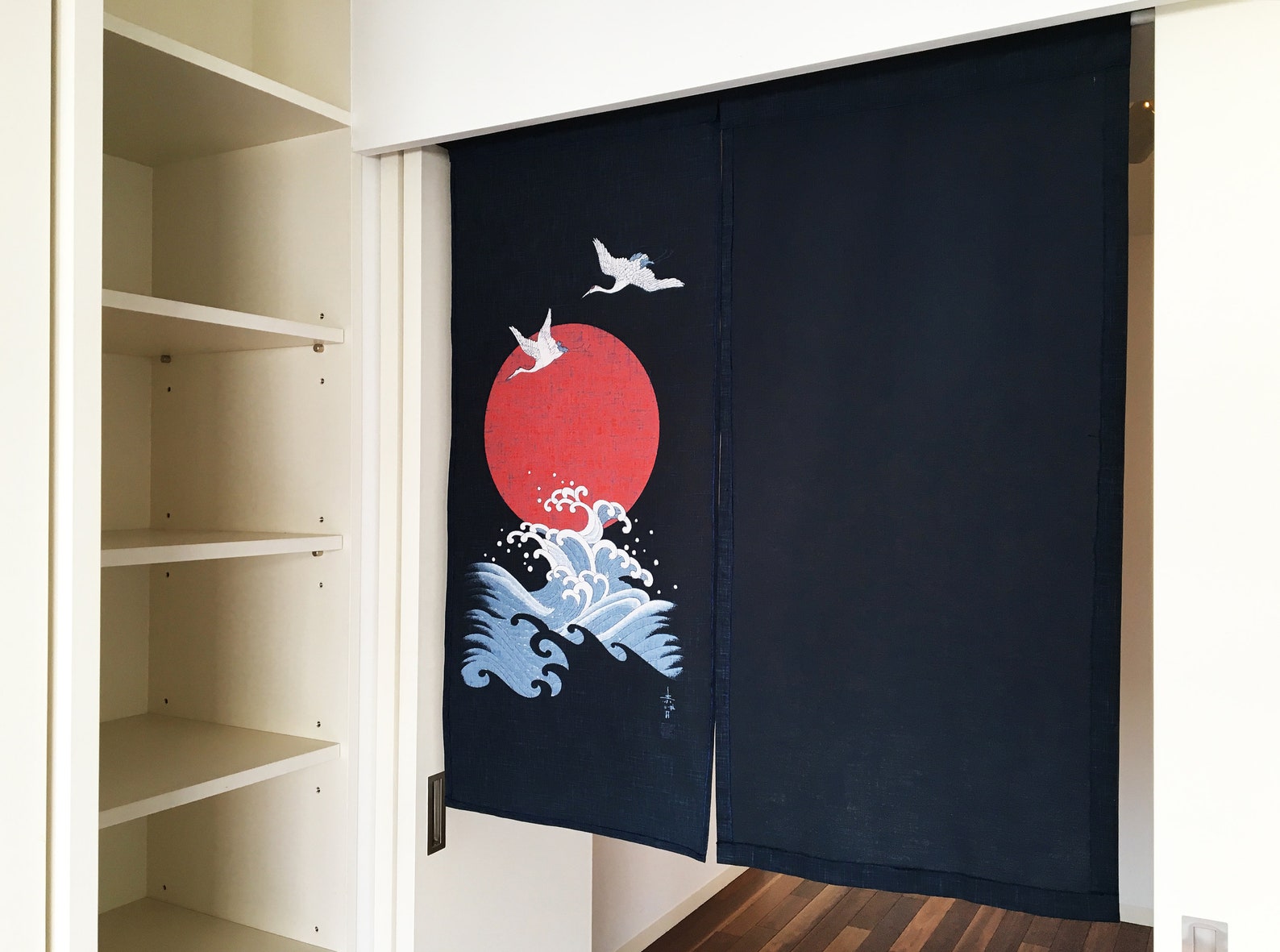 Crane Blue Curtain Japanese Noren Order Made Blue Noren - Etsy