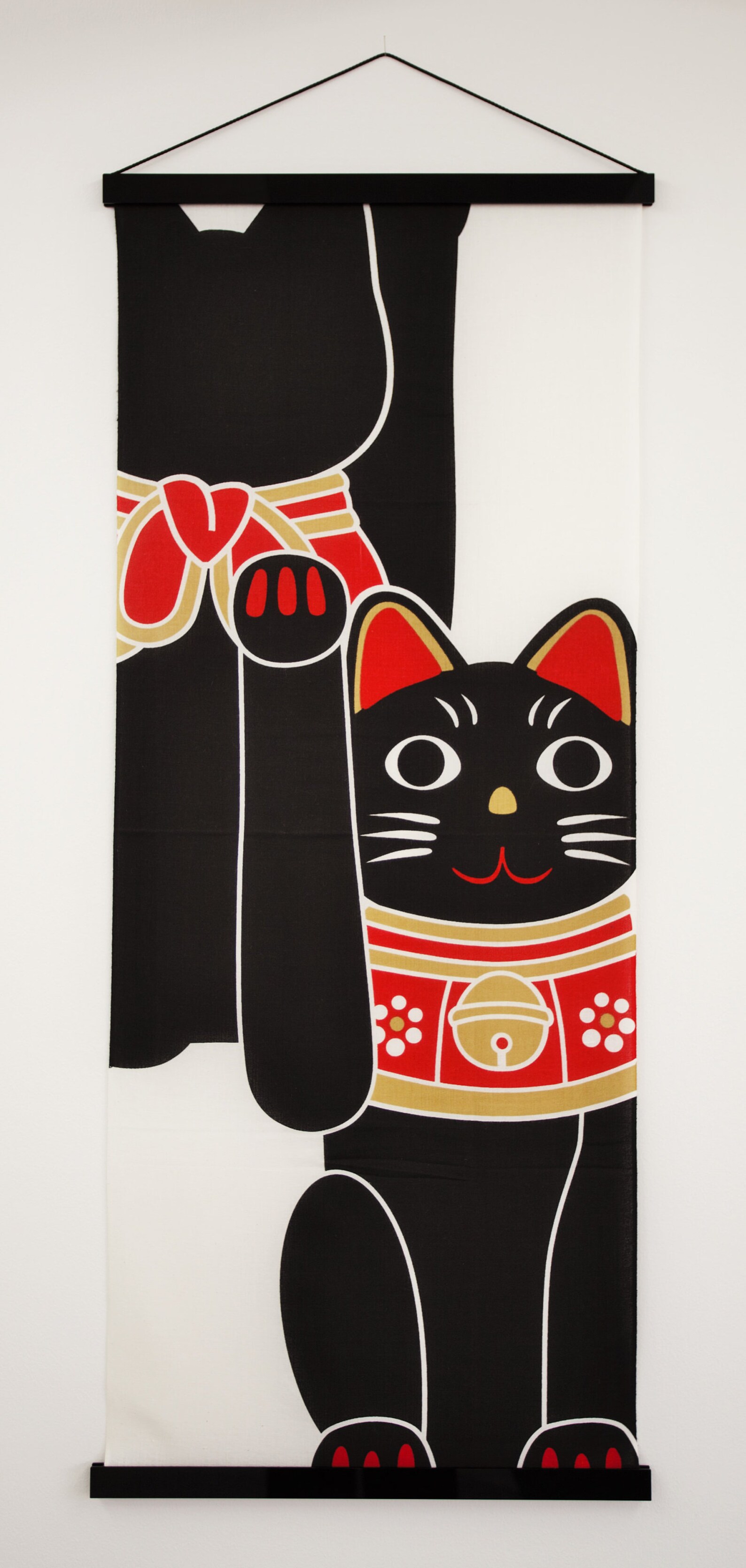 Black Cat Lovers Gift, Noren Curtain Panel or Wall Decoration, Japanese ...