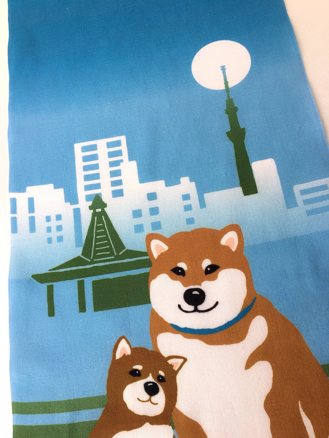 Japanese Shiba Dog, Japan Dog Tenugui Fabric, Lucky Dog Fabric, Matsuri ...