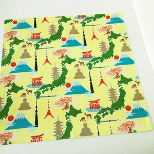 Fuji Furoshiki, Japanesecloth Fabric, Japan Map Cotton, Wrapping Fabric ...
